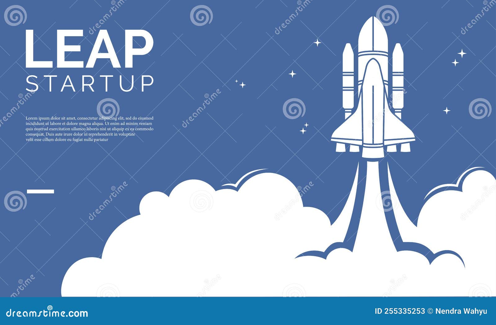 Flat Vector Illustration of Spaceship Rocket Taking Off. Stock Vector ...