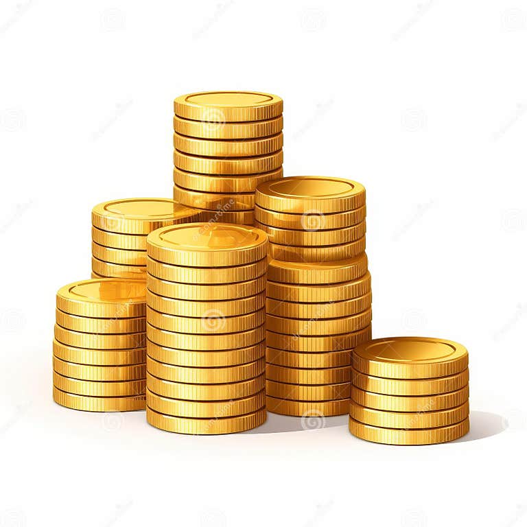 Flat Vector Illustration of Stacked Coins Icon, Ai Generated Stock ...