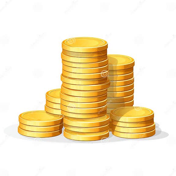Flat Vector Illustration of Stacked Coins Icon, Ai Generated Stock ...