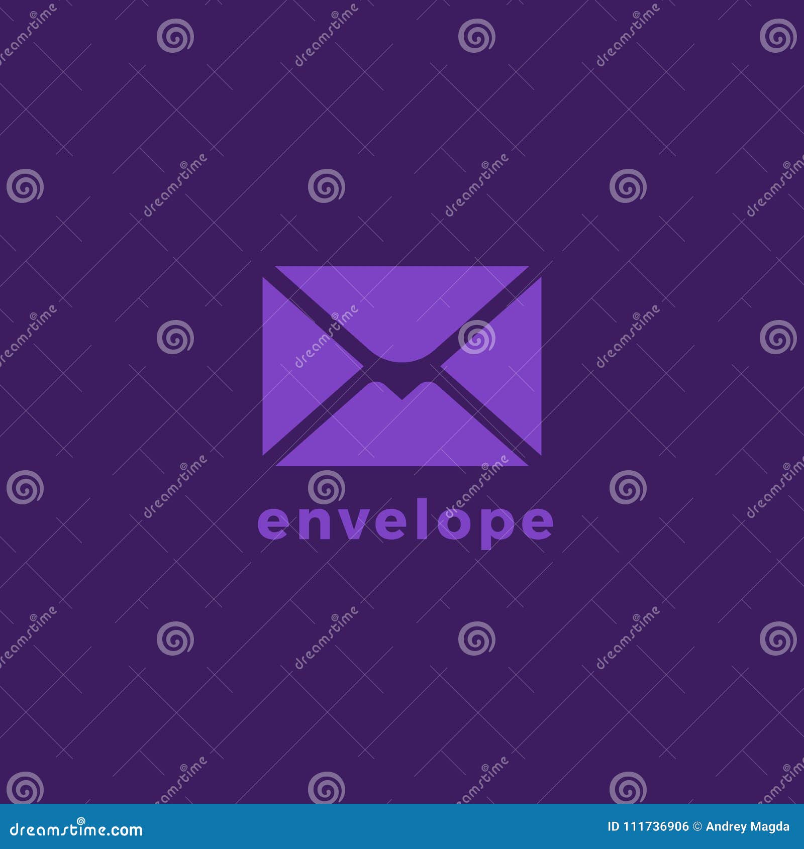 Flat Vector Illustration of Stylized Envelope. Minimalist Silhouette ...