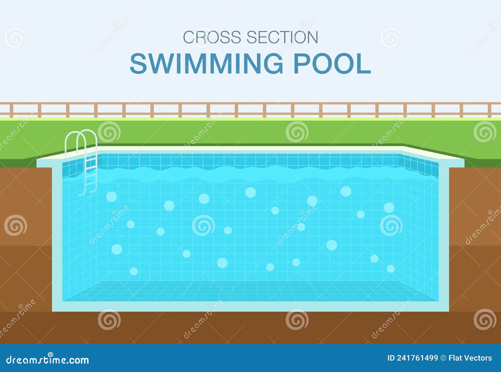 Swimming Pool Cutaway. Cross Section View of a Summer Pool Stock Vector ...