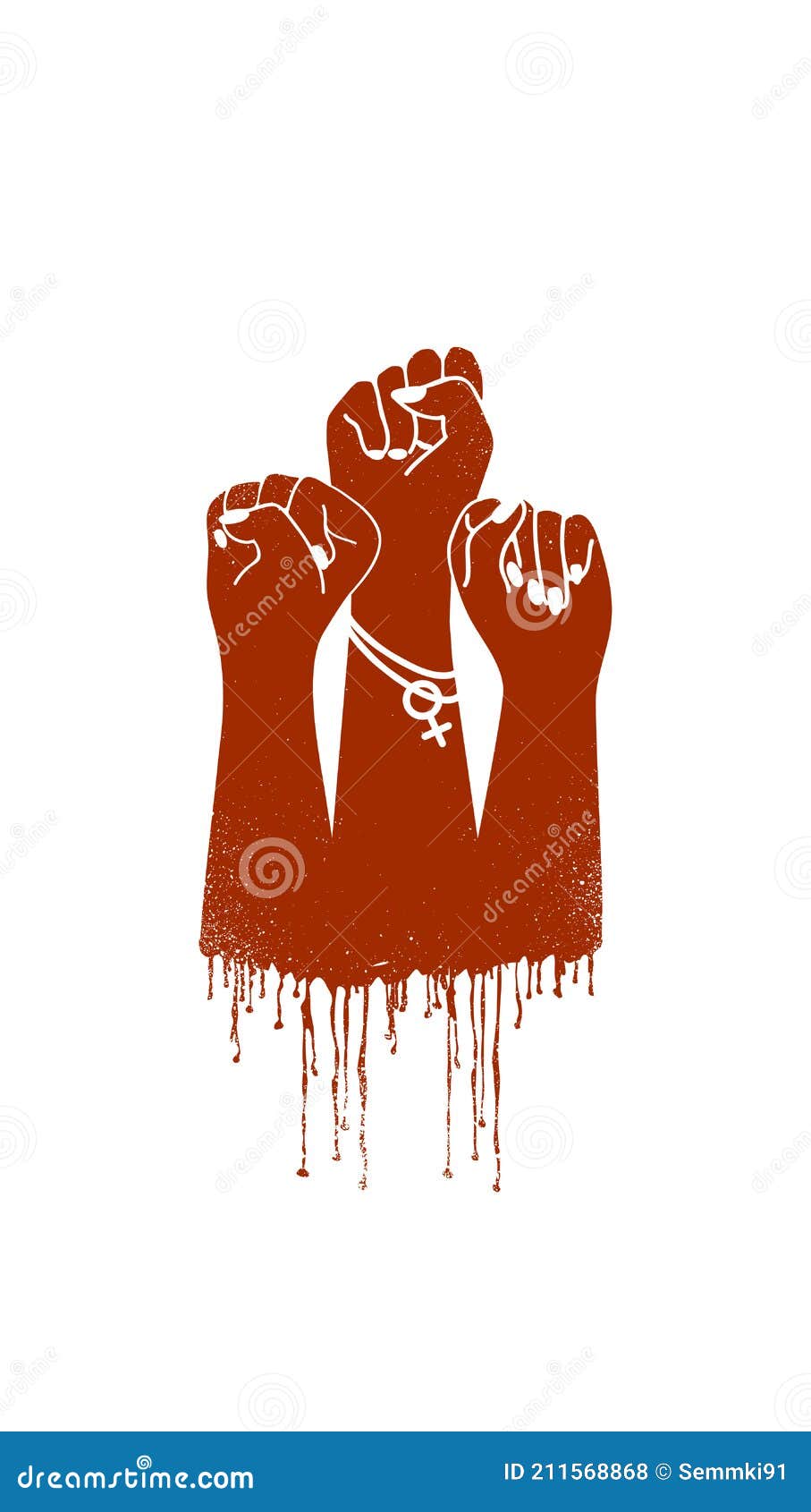 Flat Vector Illustration of Three Fists.Protest Symbol.Power Sign Stock ...
