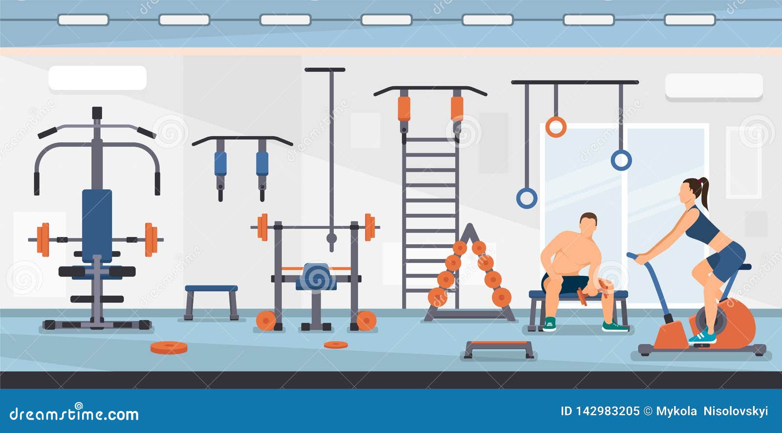 Flat Vector Illustration Training on Simulators. Stock Vector ...