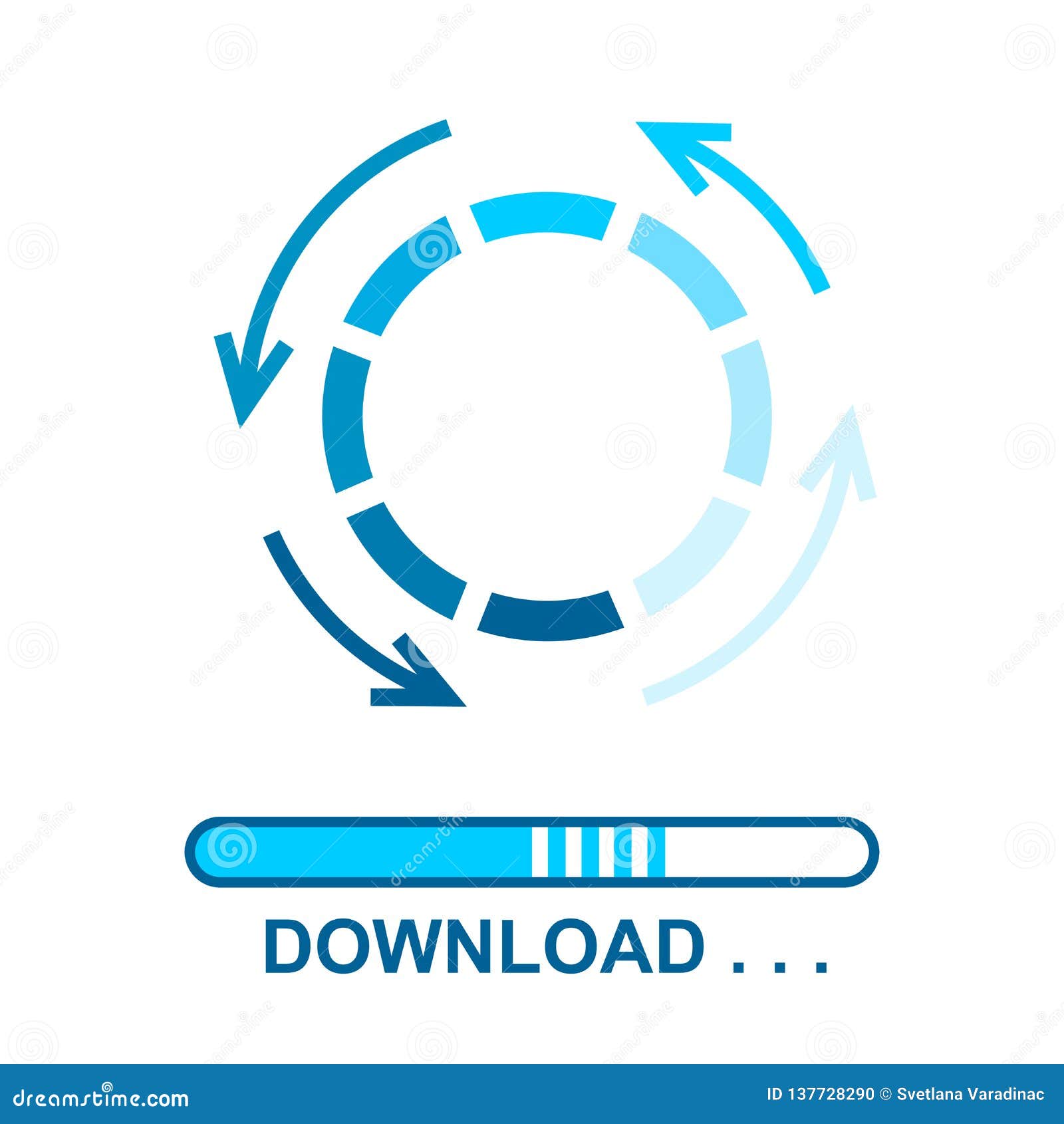 Flat Icon for Download File or Software. Stock Vector - Illustration of ...