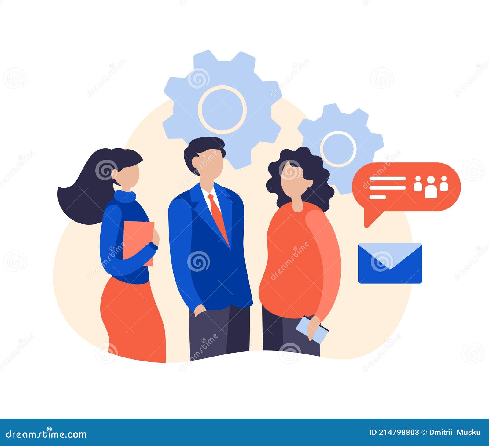 Flat Vector Illustration for about Us Website Page Template. Company ...