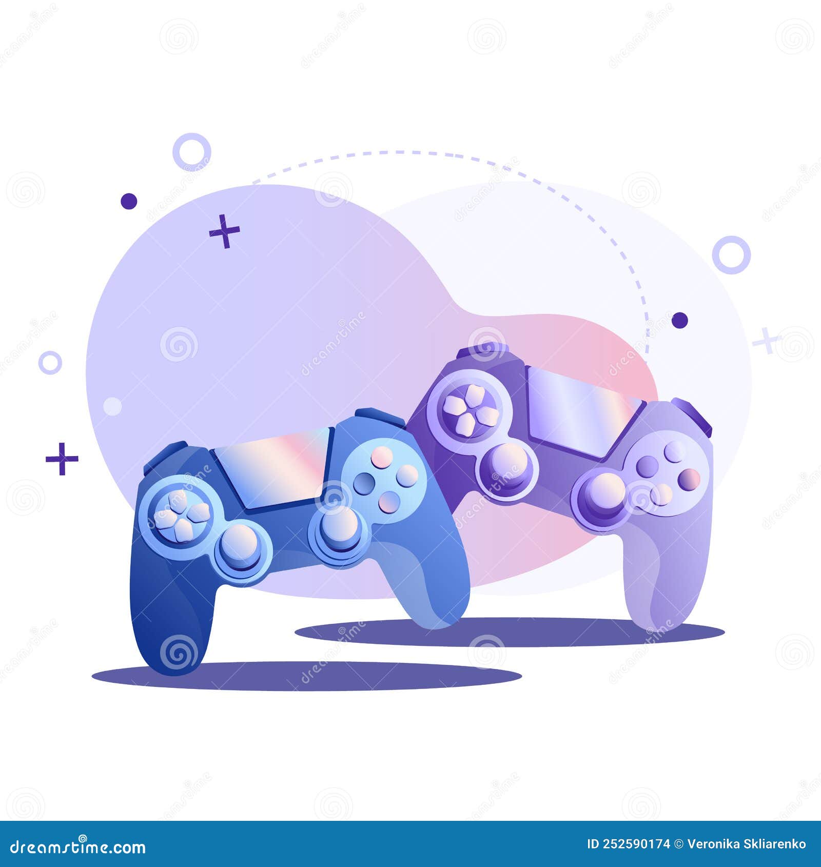 Flat Vector Illustration of Video Game Controllers, Joysticks or ...