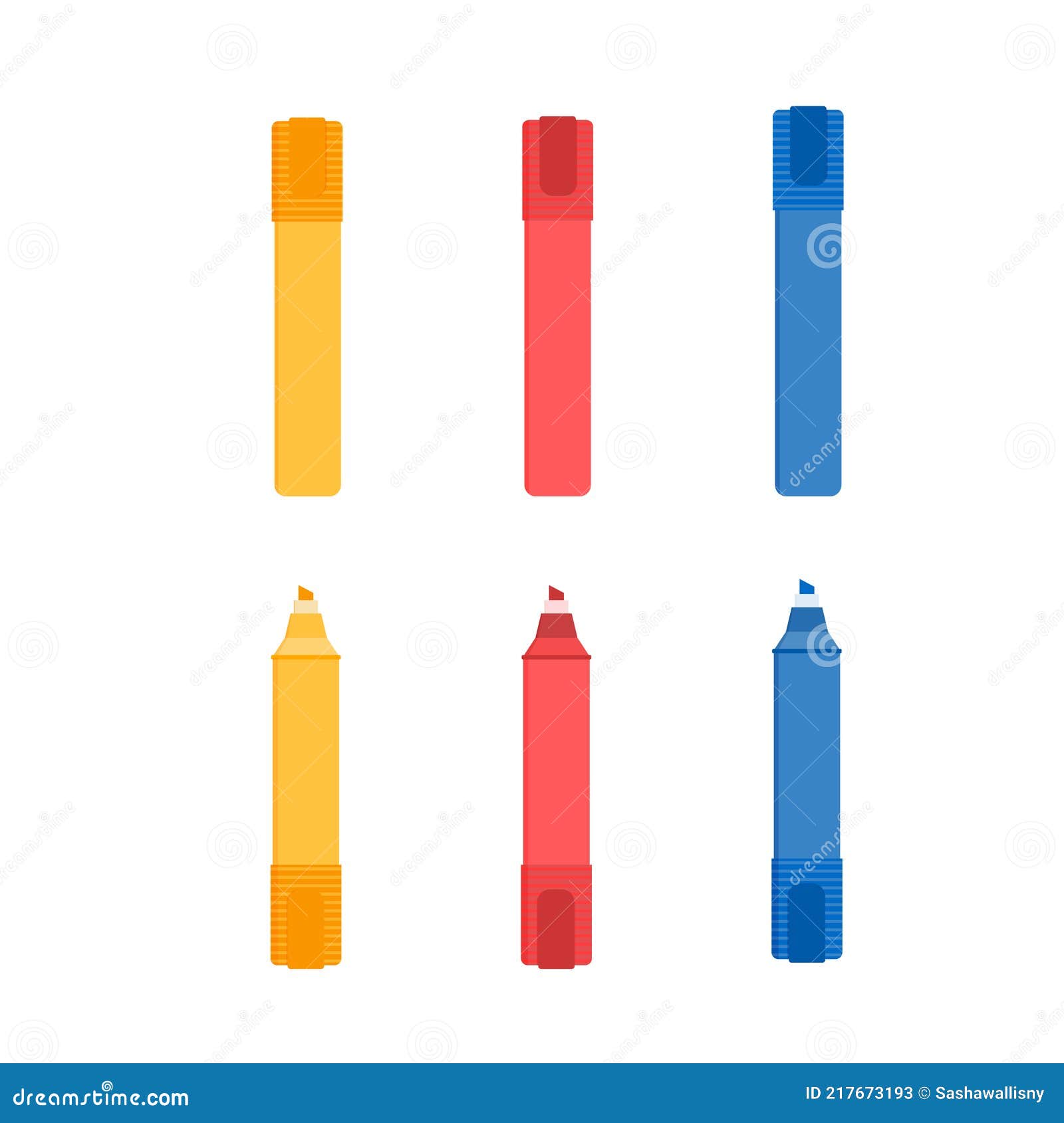 Blue Highlighter Arrow Set Isolated On Transparent Background. Marker ...