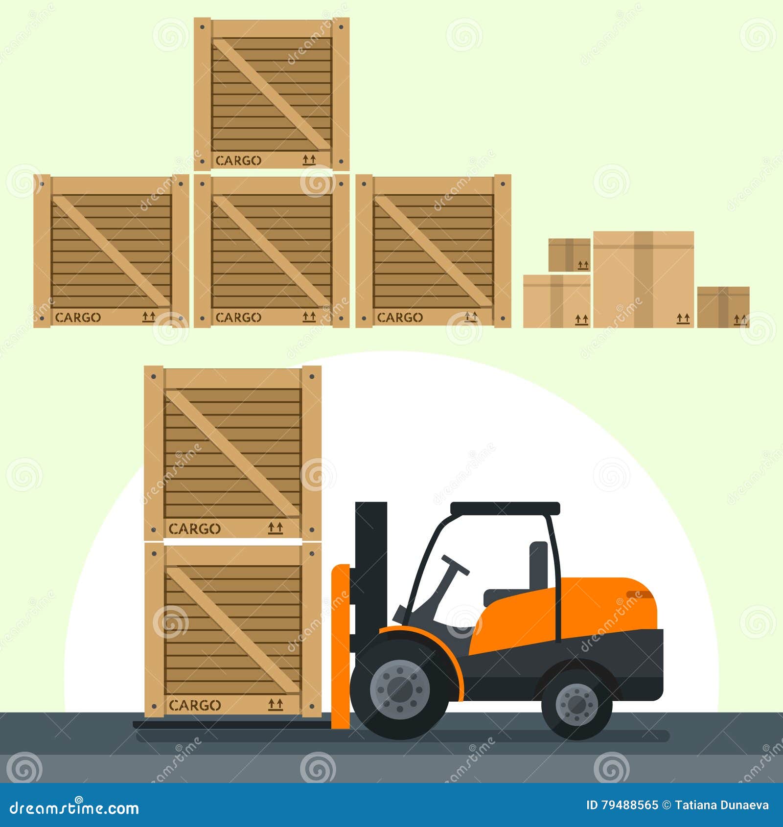 Loading Boxes, Forklift Machine, Vehicle For Loading, Raising Heavy ...