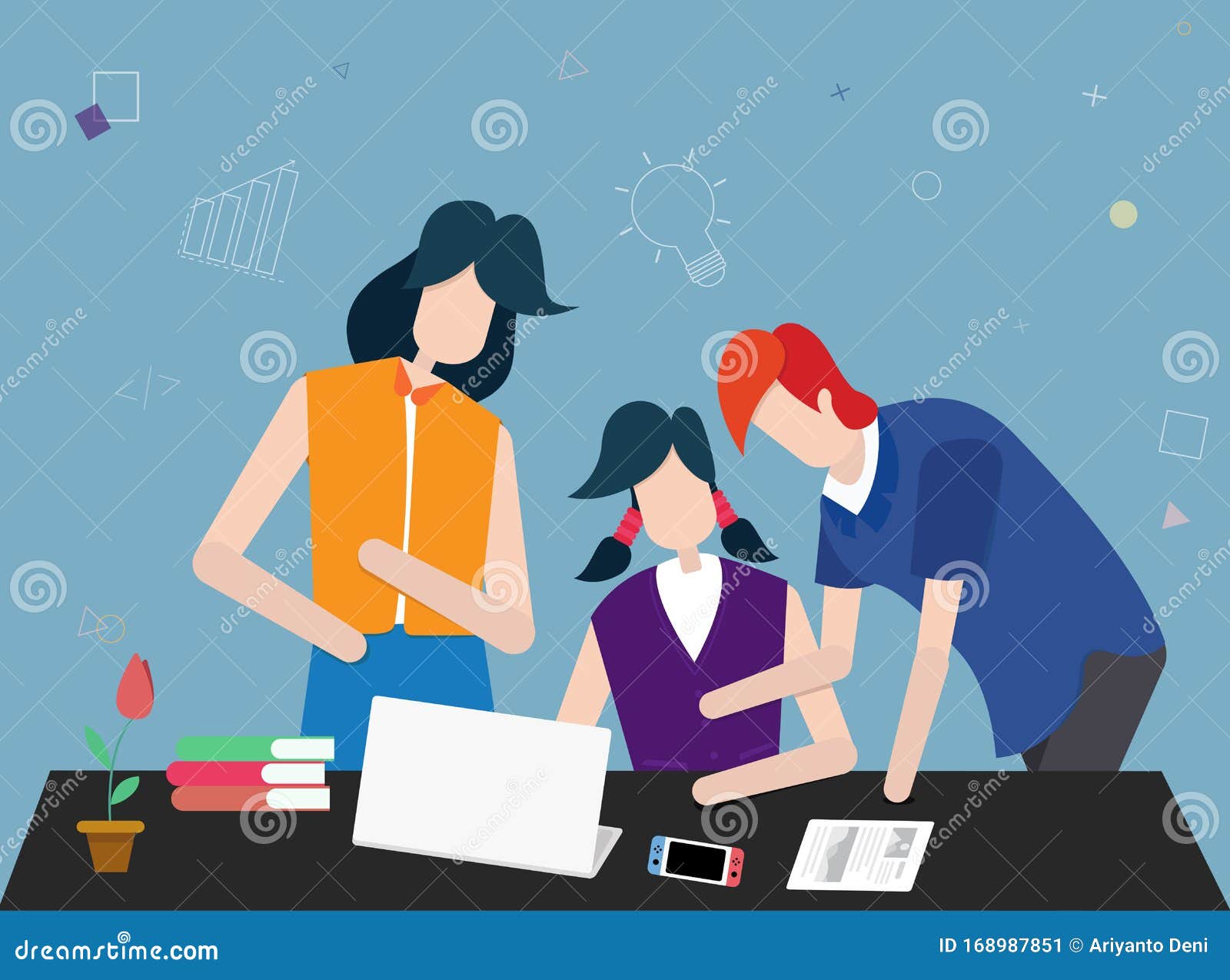 Lets Disscuss As a Good Teamwork Stock Vector - Illustration of ...