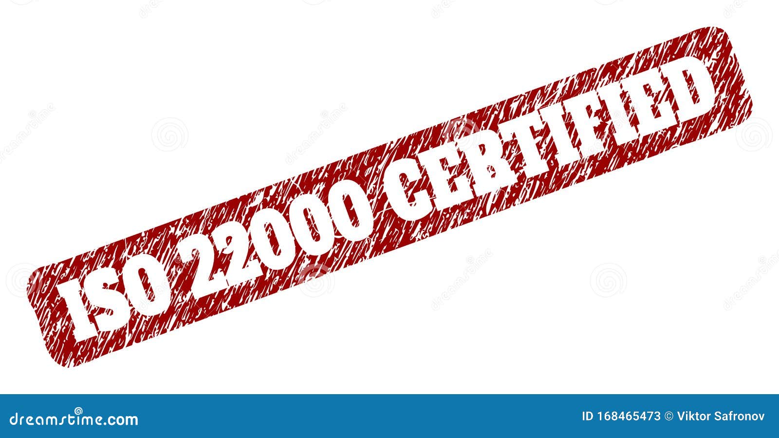 ISO 22000 CERTIFIED Red Rounded Rough Rectangular Stamp Seal with ...