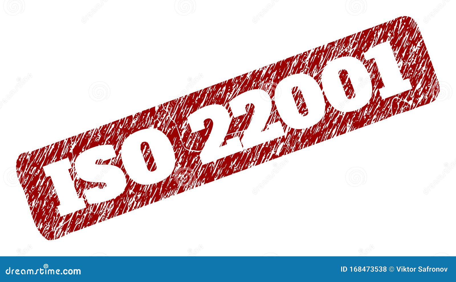 ISO 22001 Red Rounded Rough Rectangle Stamp Seal with Corroded Textures Stock Vector ...