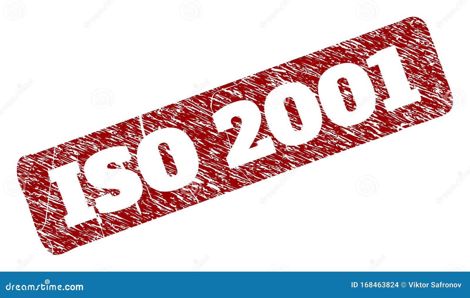 ISO 2001 Red Rounded Rough Rectangle Watermark with Unclean Styles ...