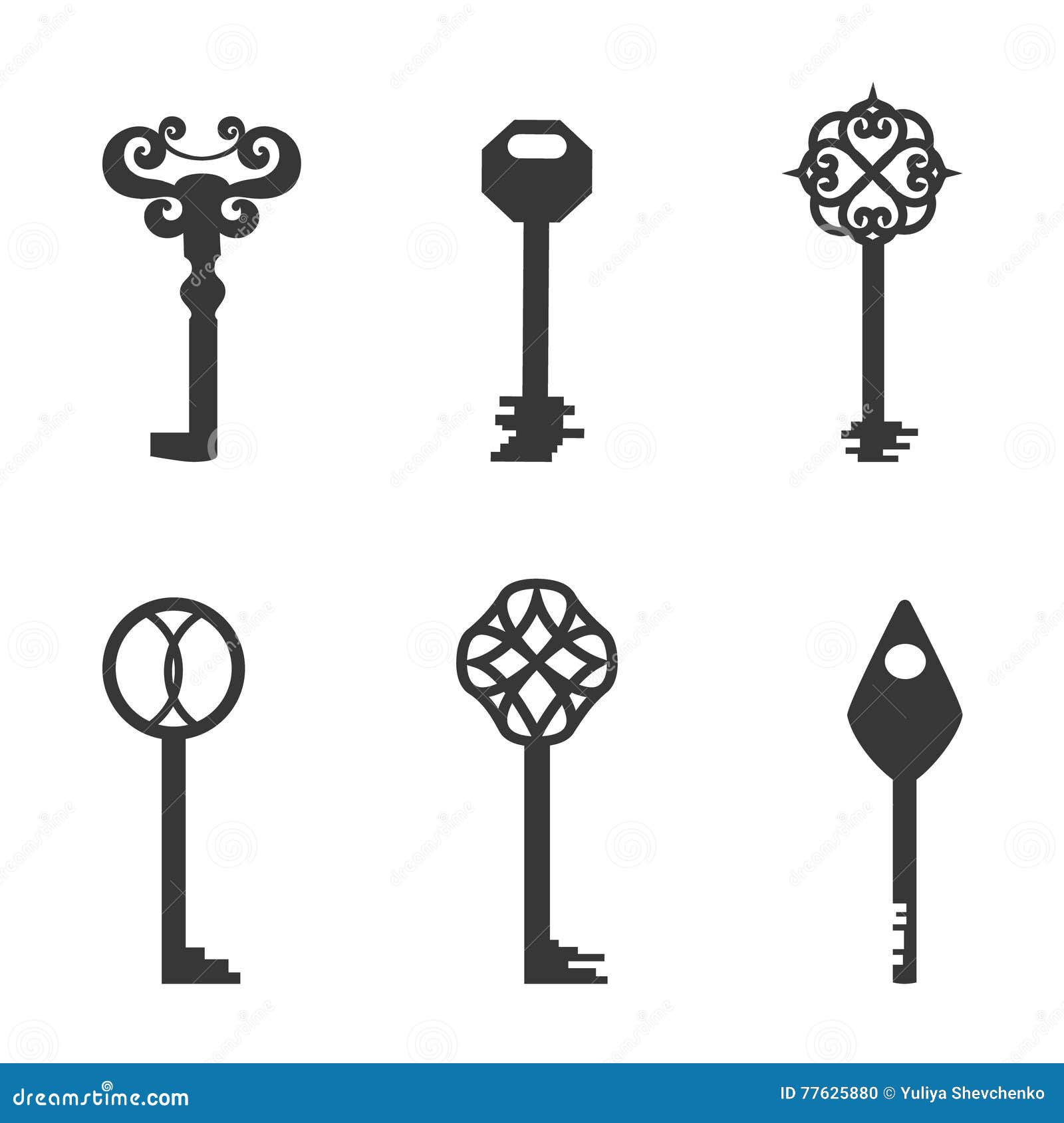 Flat Vector Keys stock vector. Illustration of clew, element - 77625880