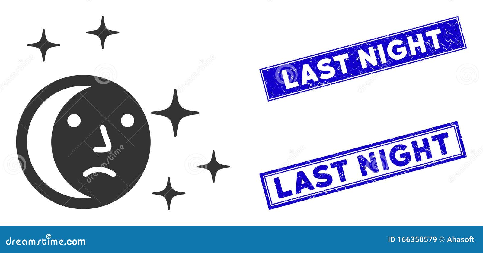 Flat Last Night Icon and Grunge Rectangle Last Night Stamp Seals Stock ...