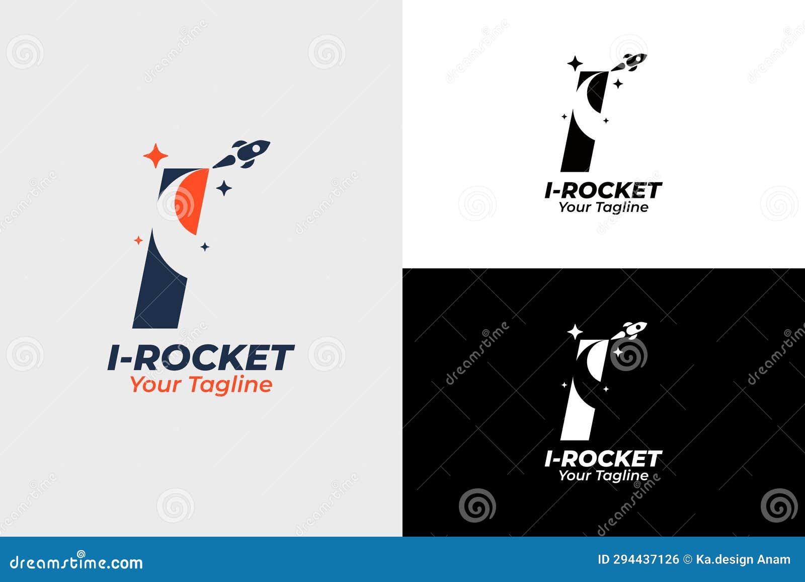 Modern Rocket Logo and Letter I. Simple Flying Rocket with Speed ...