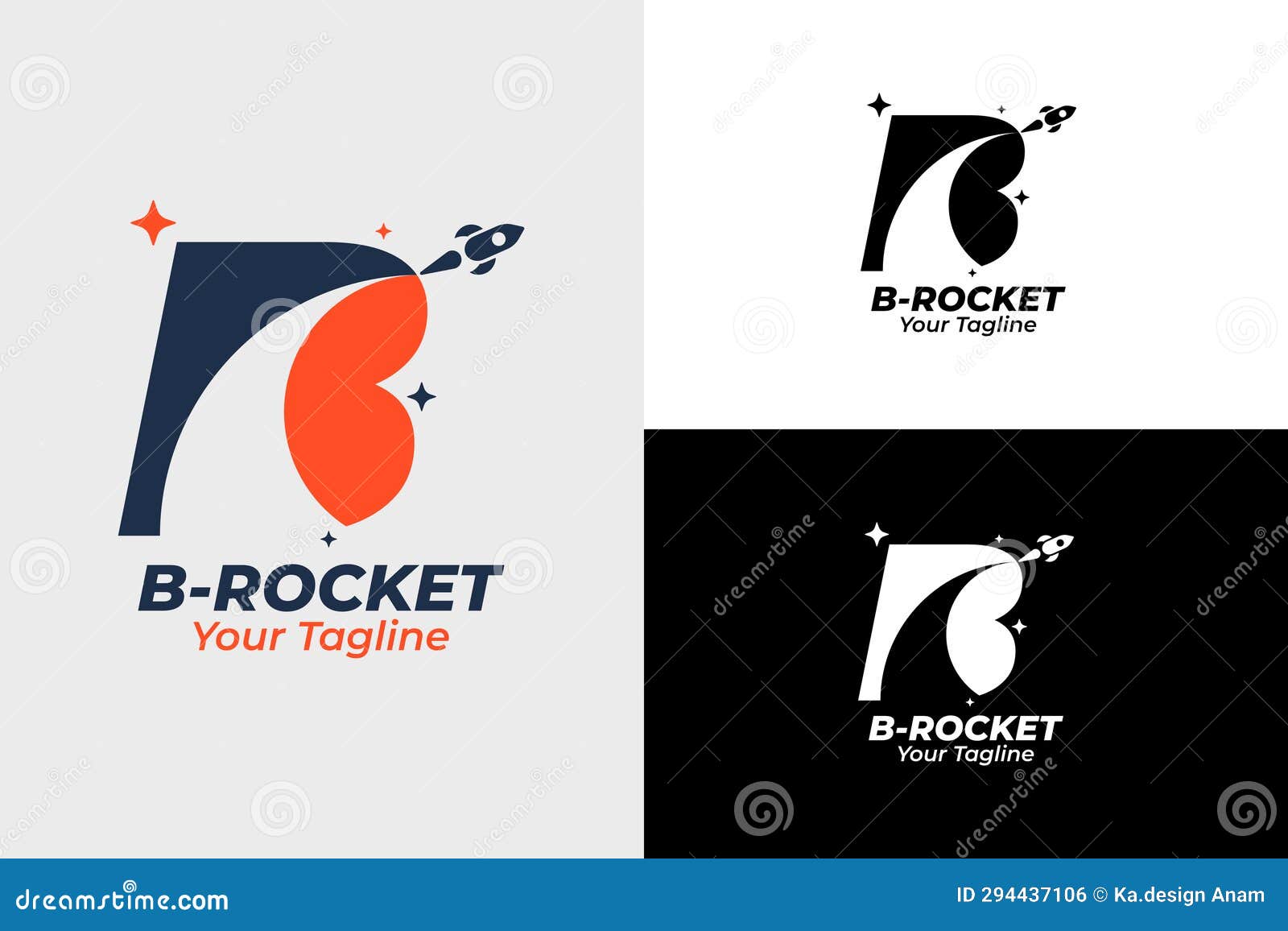 Modern Rocket Logo And Letter B. Simple Flying Rocket With Speed ...