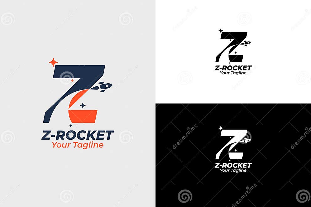 Modern Rocket Logo and Letter a. Simple Flying Rocket with Speed ...