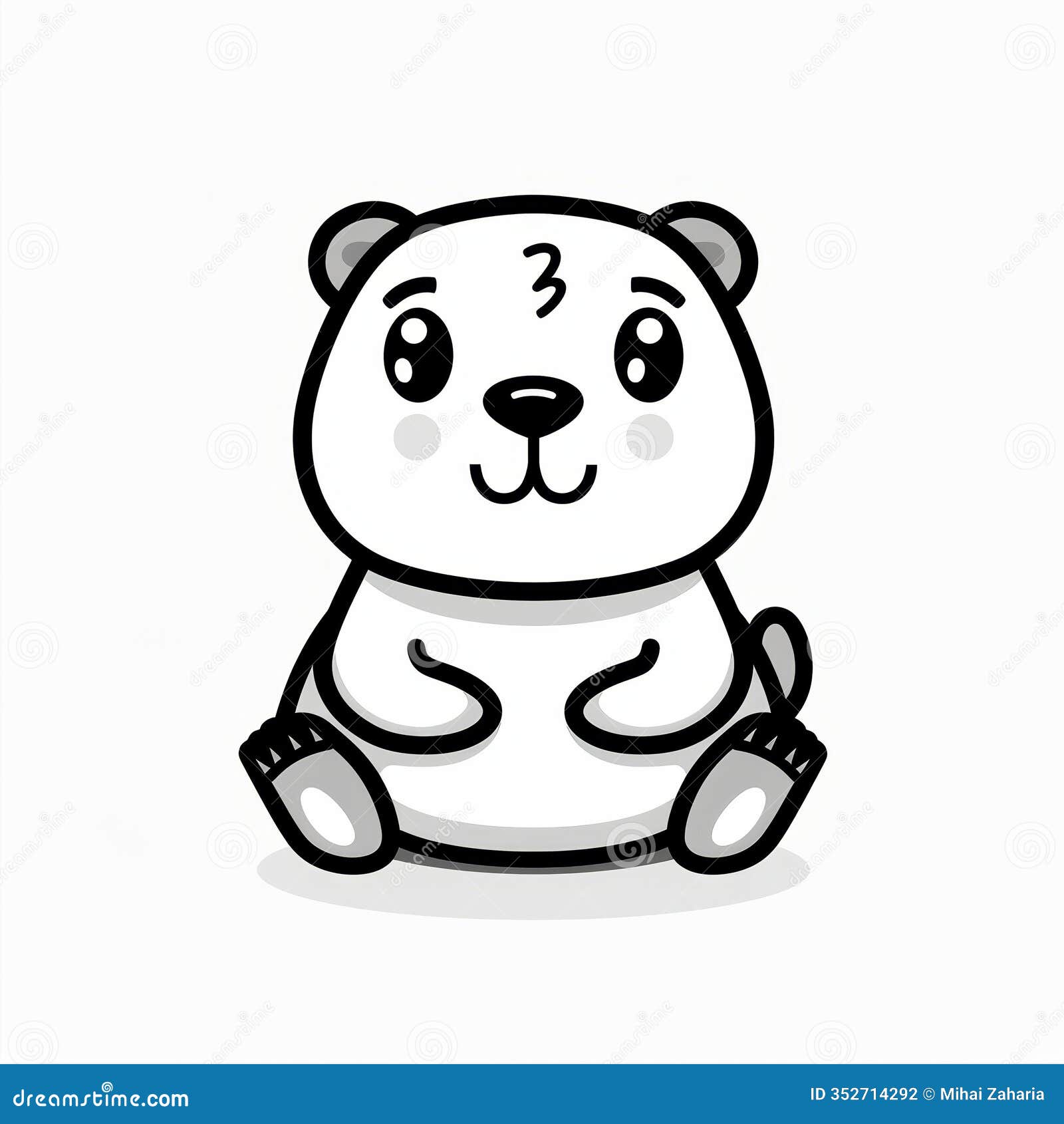 Cute Woodchuck Vector Logo Design Isolated in Black and White Stock ...