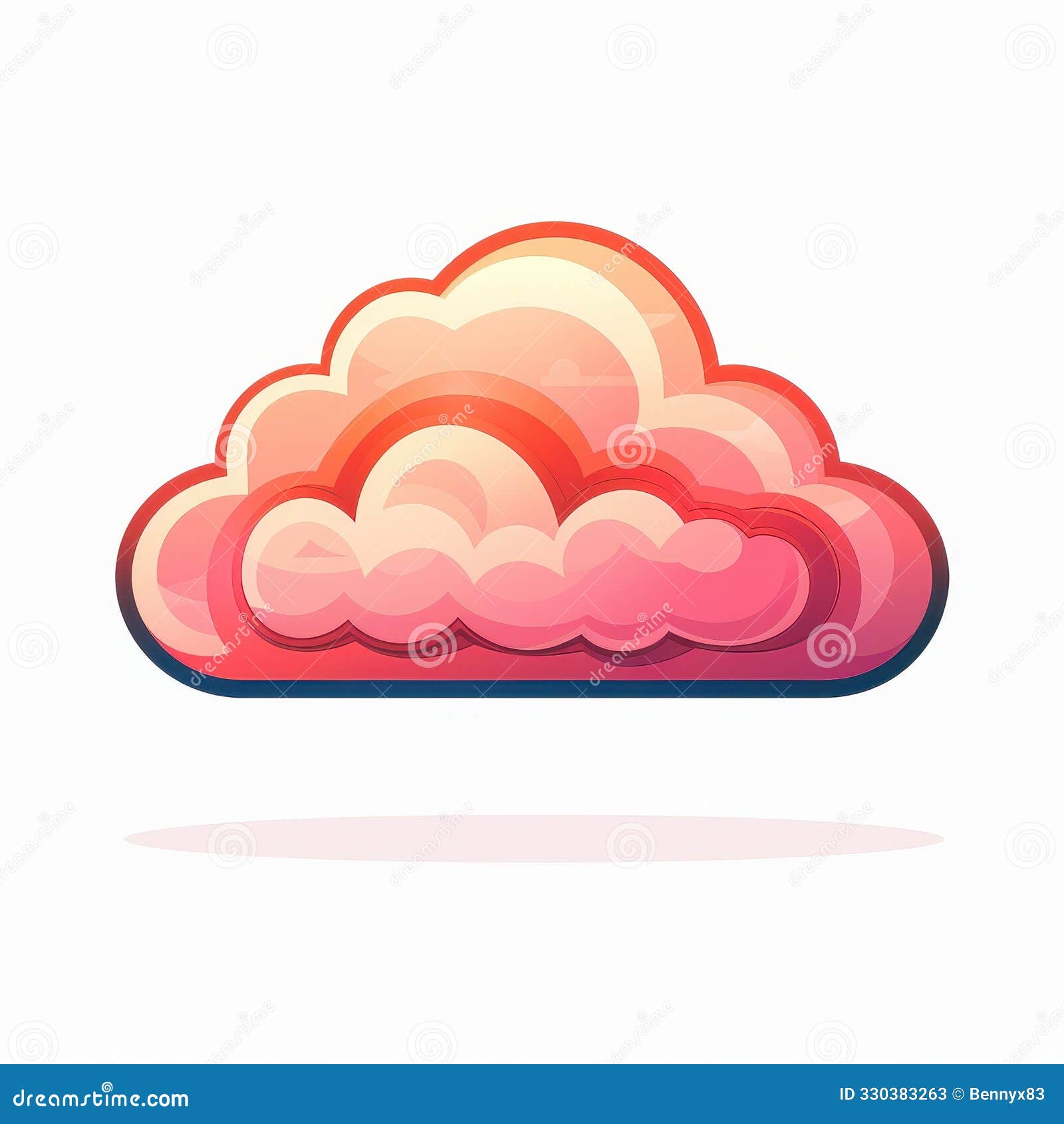 Flat Vector Logo of a Stylized Cloud in Modern Graphic Design Stock ...