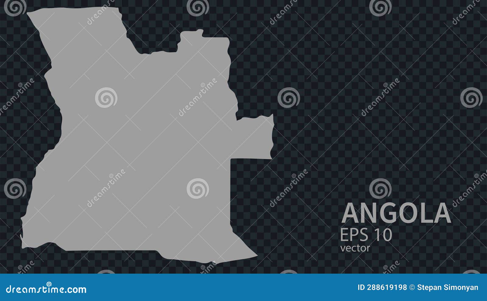 Flat Vector Map of Angola with Borders Isolated on Background Flat ...