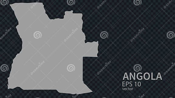 Flat Vector Map of Angola with Borders Isolated on Background Flat ...