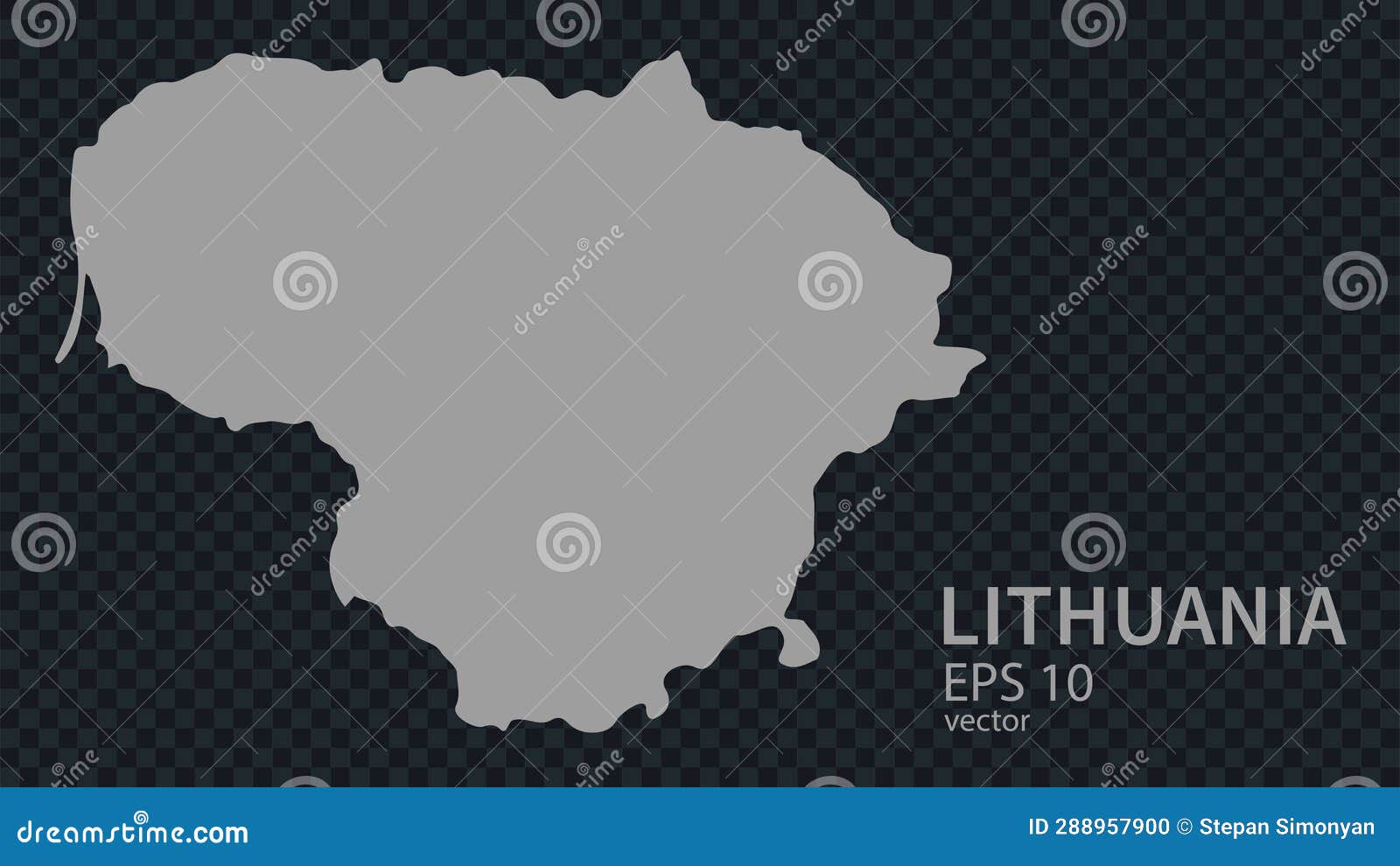 Flat Vector Map of Lithuania with Borders, Isolated on Background Flat ...