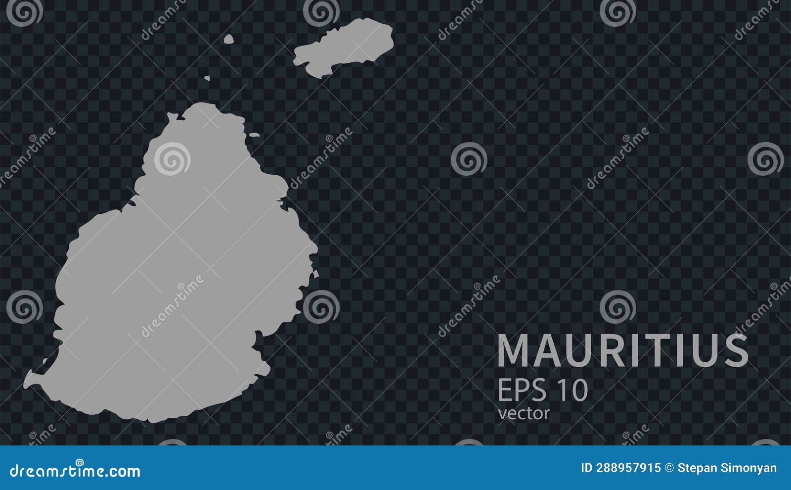 Flat Vector Map of Mauritius with Borders, Isolated on Background Flat ...