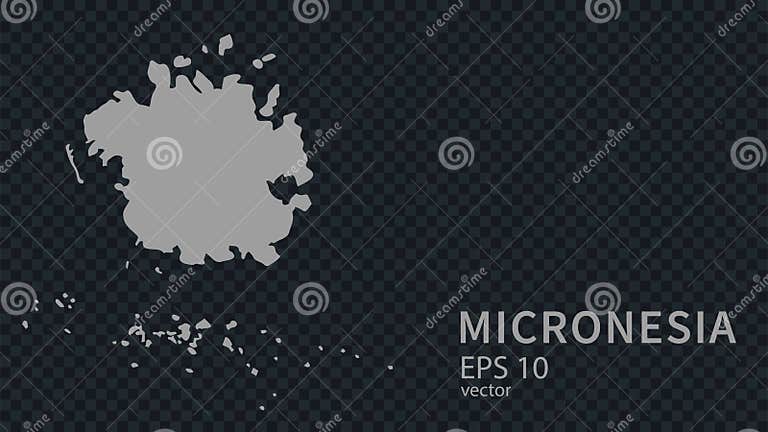 Flat Vector Map of Micronesia with Borders, Isolated on Background Flat ...