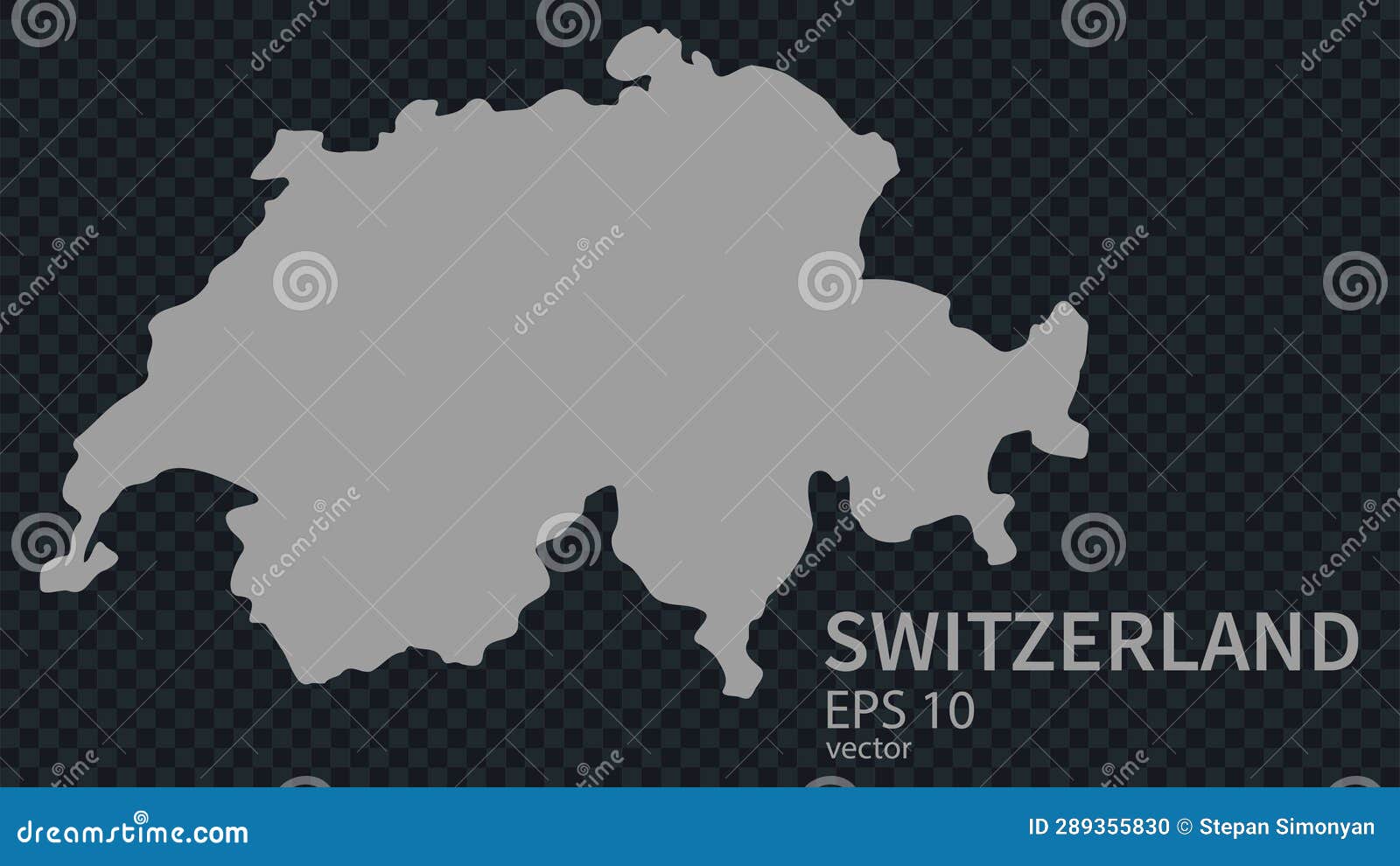 Flat Vector Map of Switzerland with Borders, Isolated on Background ...