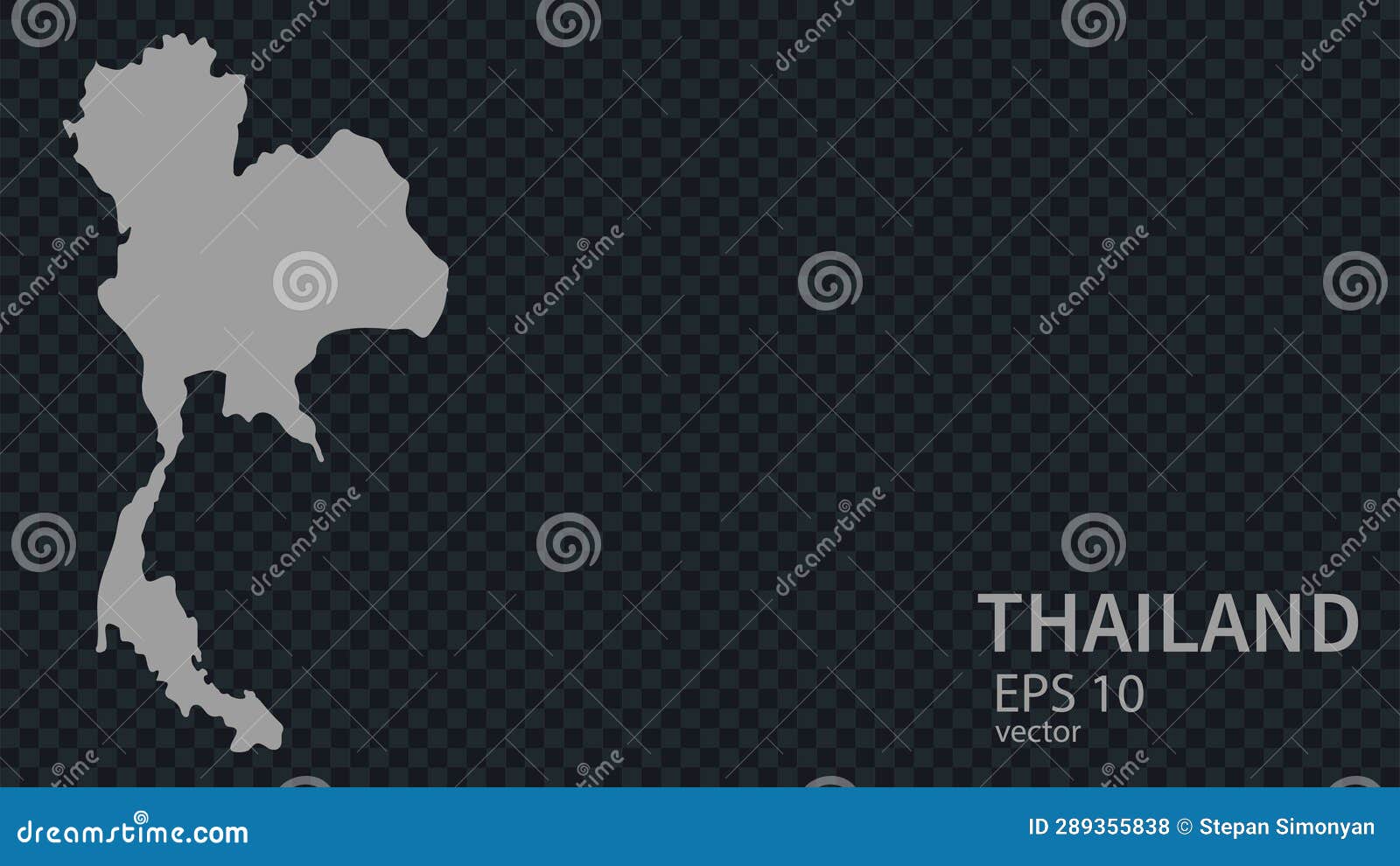Flat Vector Map of Thailand with Borders, Isolated on Background Flat ...