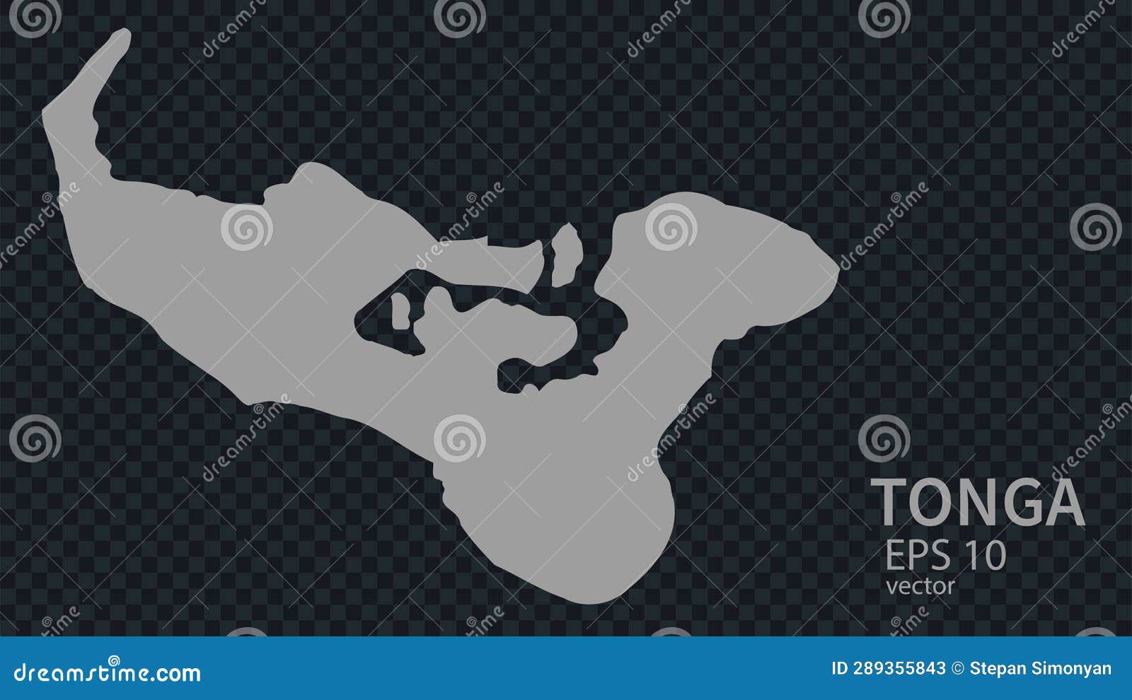 Flat Vector Map of Tonga with Borders, Isolated on Background Flat ...