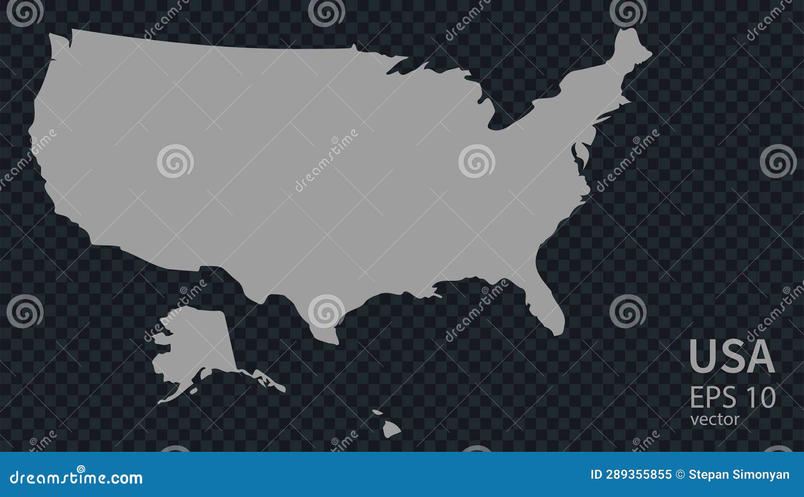 Flat Vector Map of USA with Borders, Isolated on Background Flat Style ...