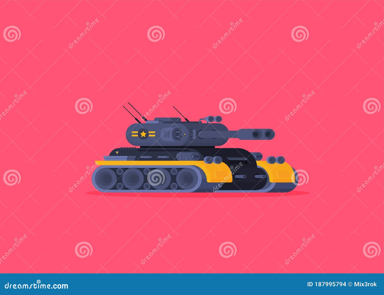 Flat Vector Modern Tank Isolated On Bright Background | CartoonDealer ...