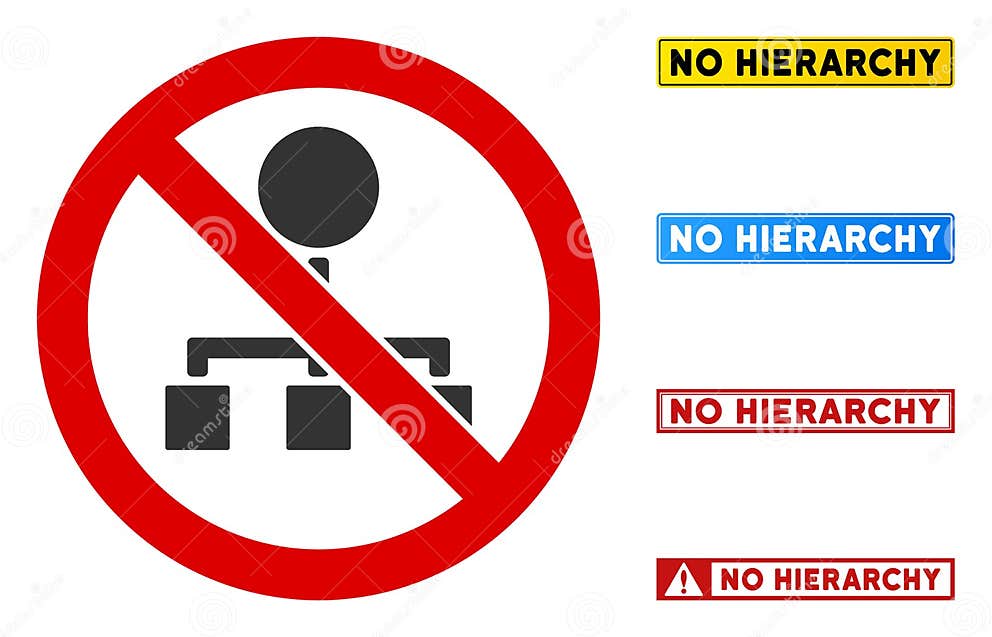 Flat Vector No Hierarchy Sign with Titles in Rectangle Frames Stock ...