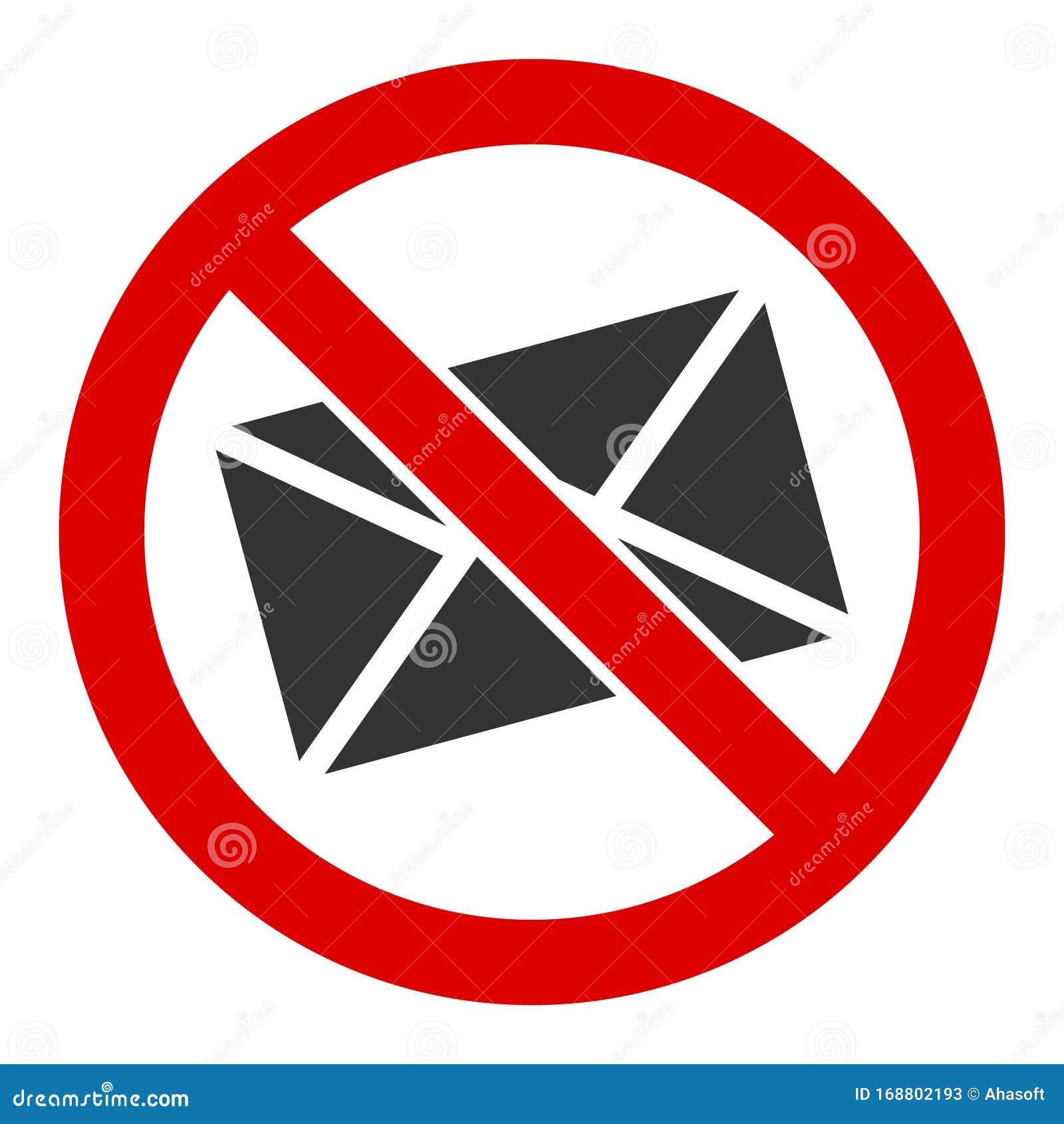 Flat Vector No Mail Icon stock illustration. Illustration of avoidance ...