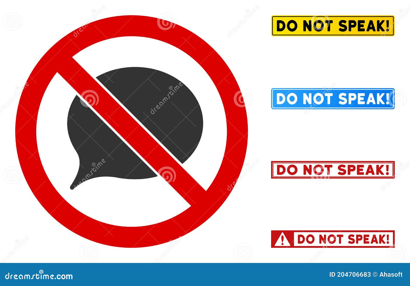 Flat Vector No Message Cloud Sign with Phrases in Rectangular Frames ...