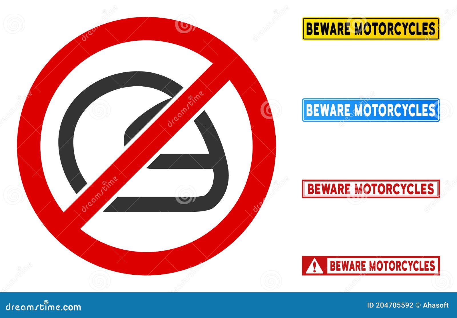 Flat Vector No Motorcycle Helmet Sign with Titles in Rectangle Frames ...