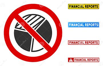 Flat Vector No Pie Chart Sign with Badges in Rectangular Frames Stock ...