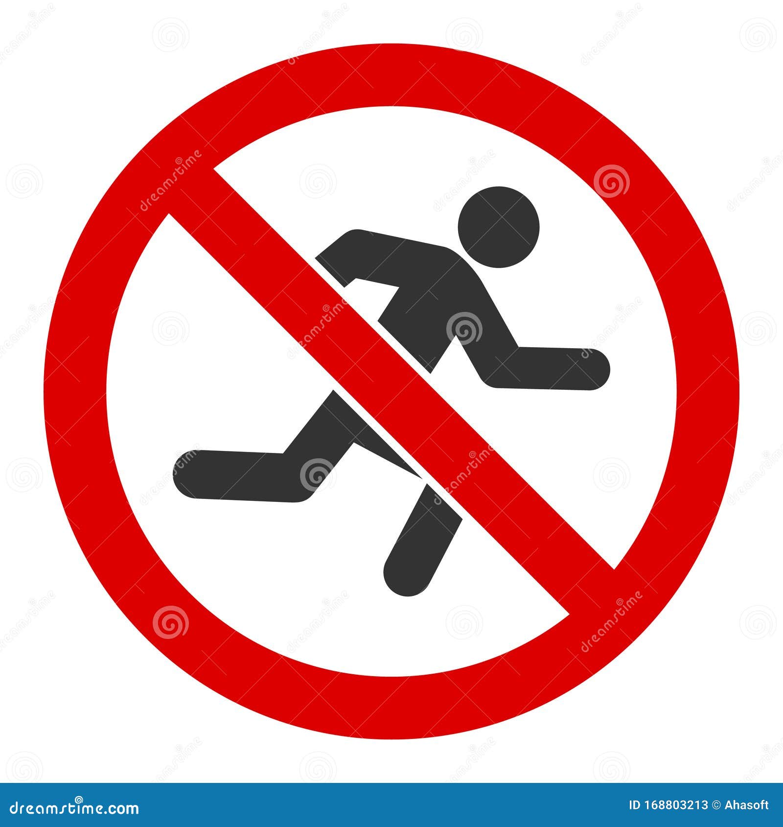 Flat Vector No Running Icon Stock Vector - Illustration of person, fast ...