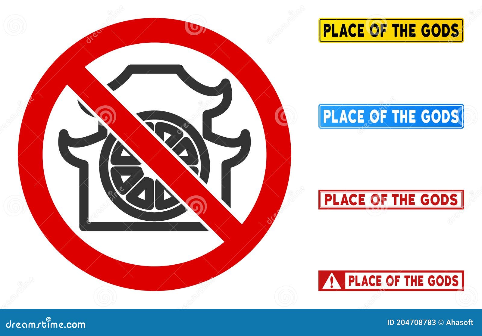 Flat Vector No Shinto Shrine Sign with Captions in Rectangular Frames ...