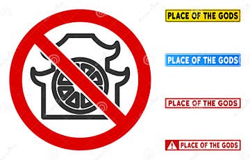 Flat Vector No Shinto Shrine Sign with Captions in Rectangular Frames ...