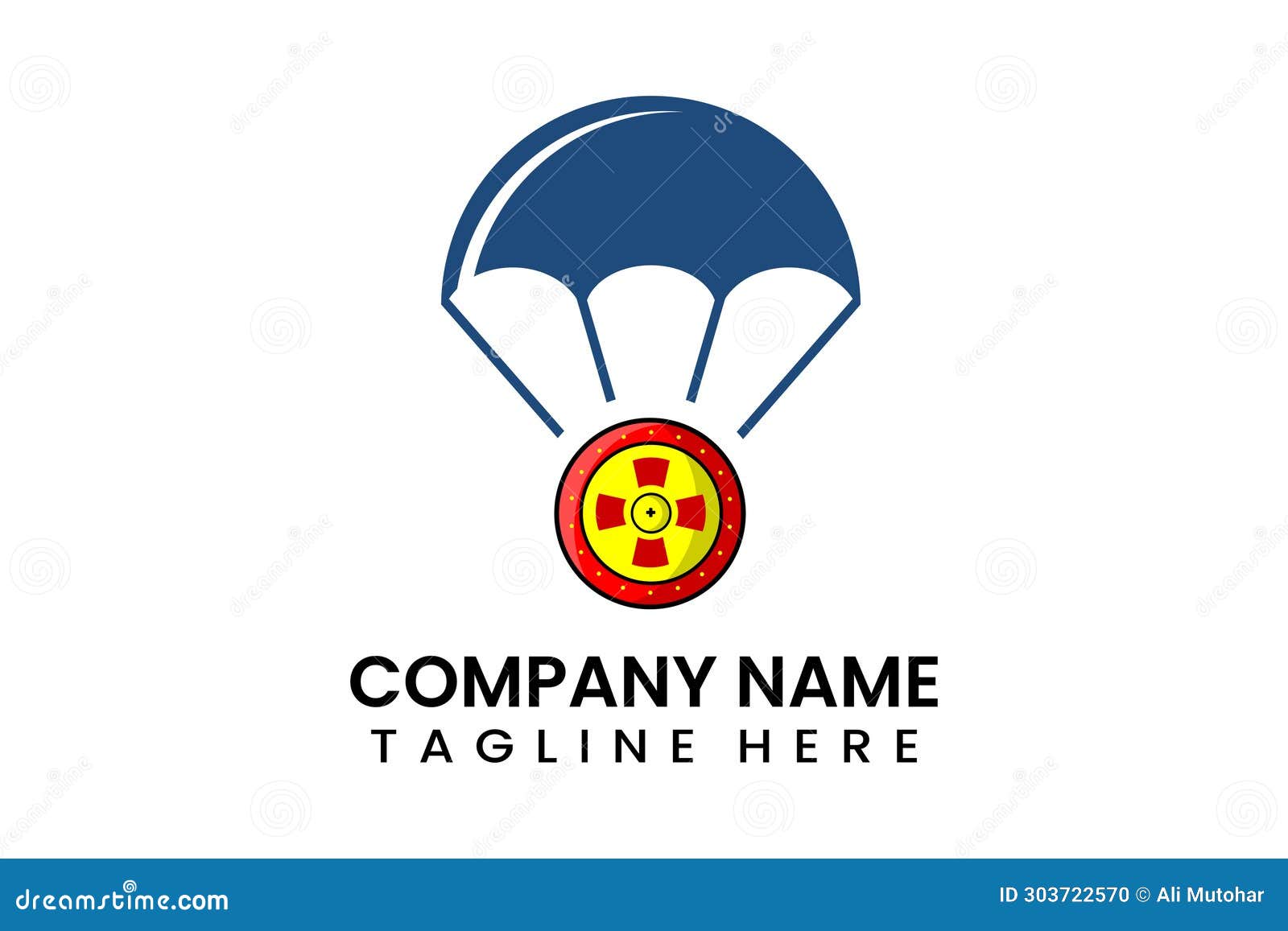 Flat Vector Parachute Shield Logo Modern Template Stock Vector ...