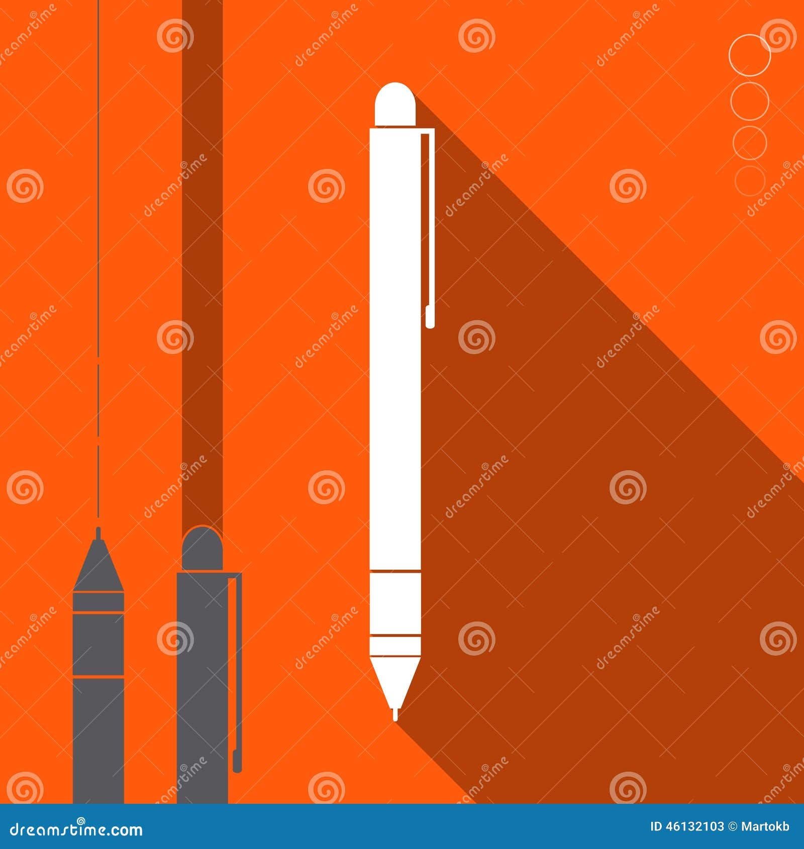 Flat vector pen DESIGN stock vector. Illustration of instrument - 46132103