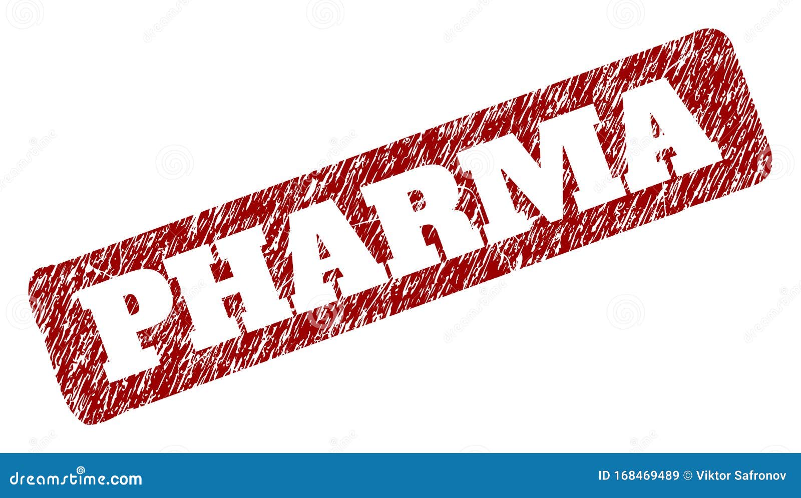 PHARMA Red Rounded Rough Rectangular Seal with Corroded Surfaces Stock ...