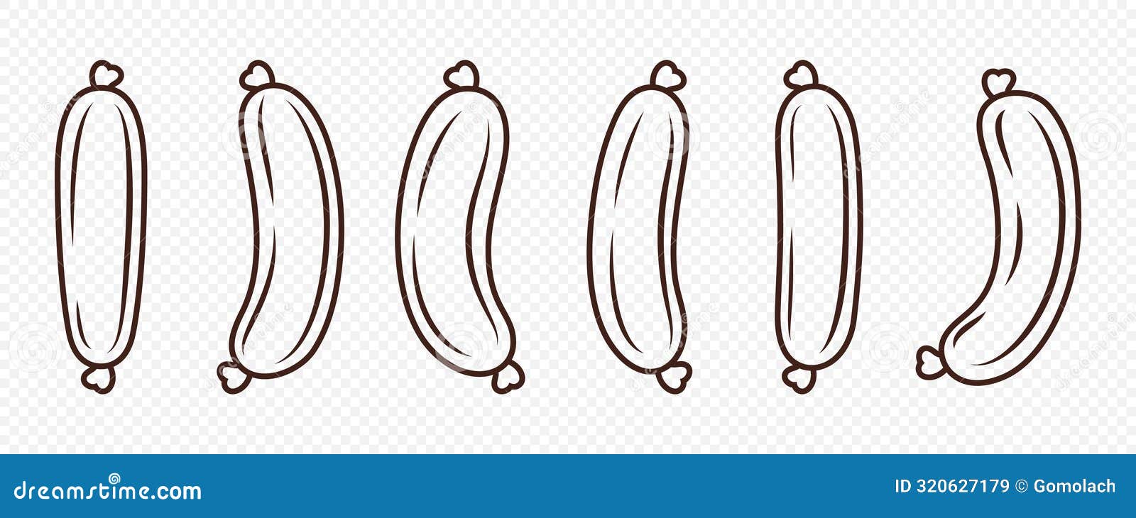 Flat Vector Sausage Icon Set. Cartoon Sausage Icon, Isolated Stock ...