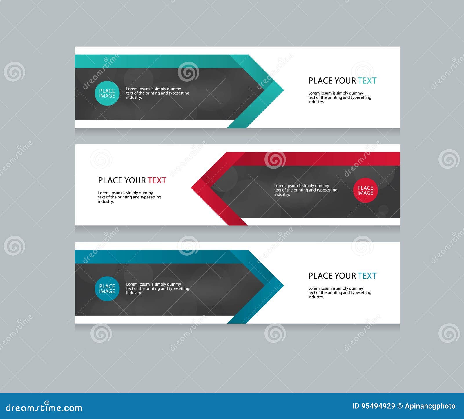 Flat Vector Set Abstract Corporate Business Horizontal Banner Design ...