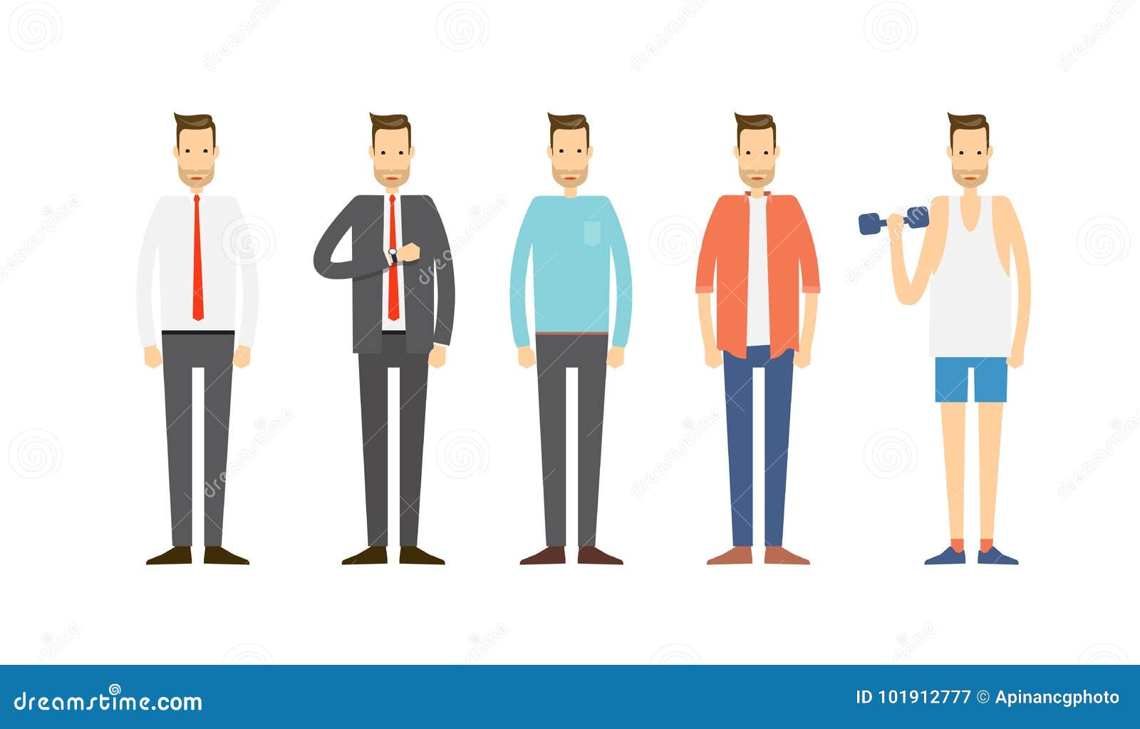 Flat Vector Set Business Cartoon Character Design Stock Vector ...