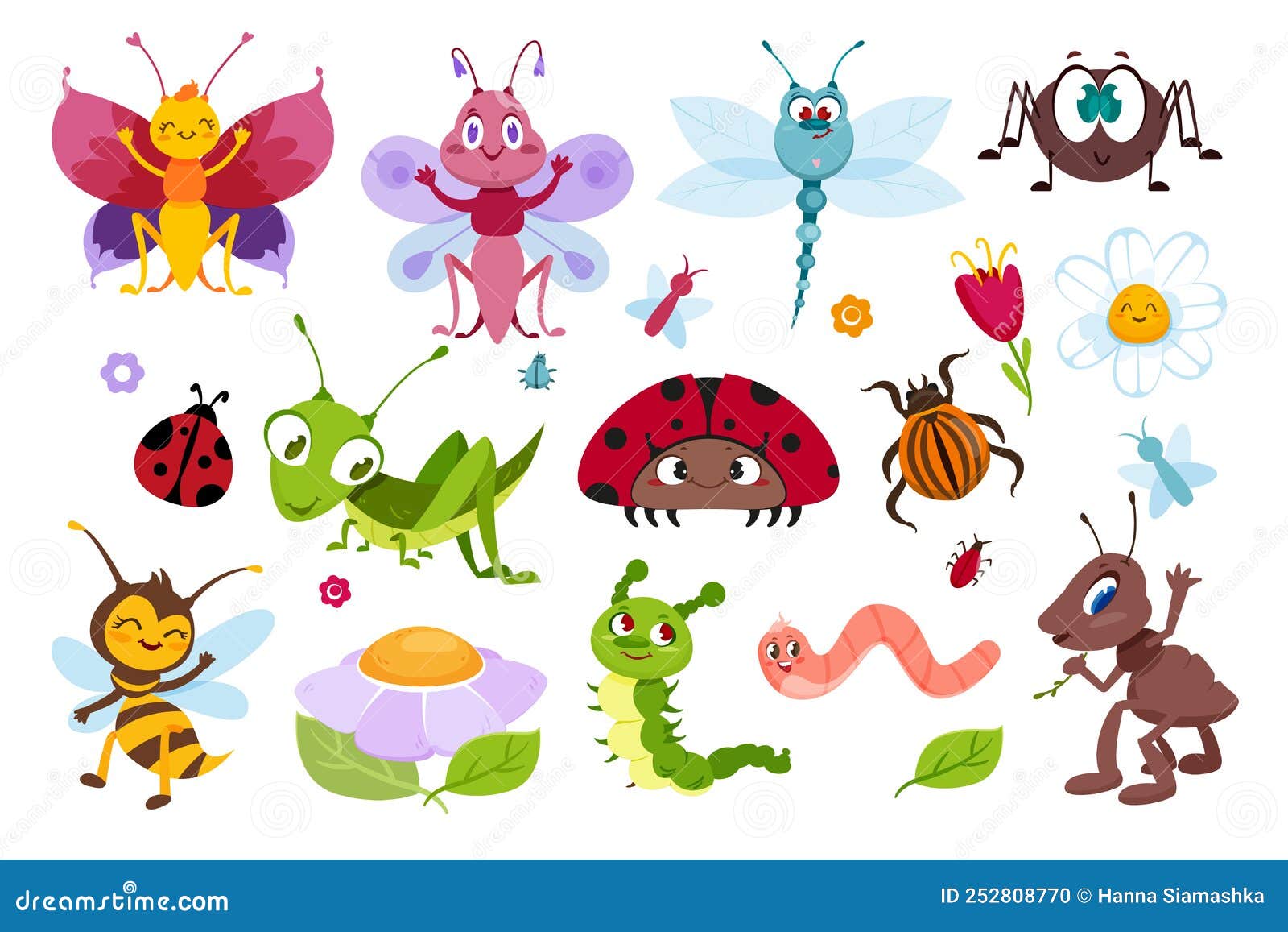 Set Collection Grasshopper Cartoon | CartoonDealer.com #120757769 Set Collection Grasshopper Cartoon | CartoonDealer.com #120757769