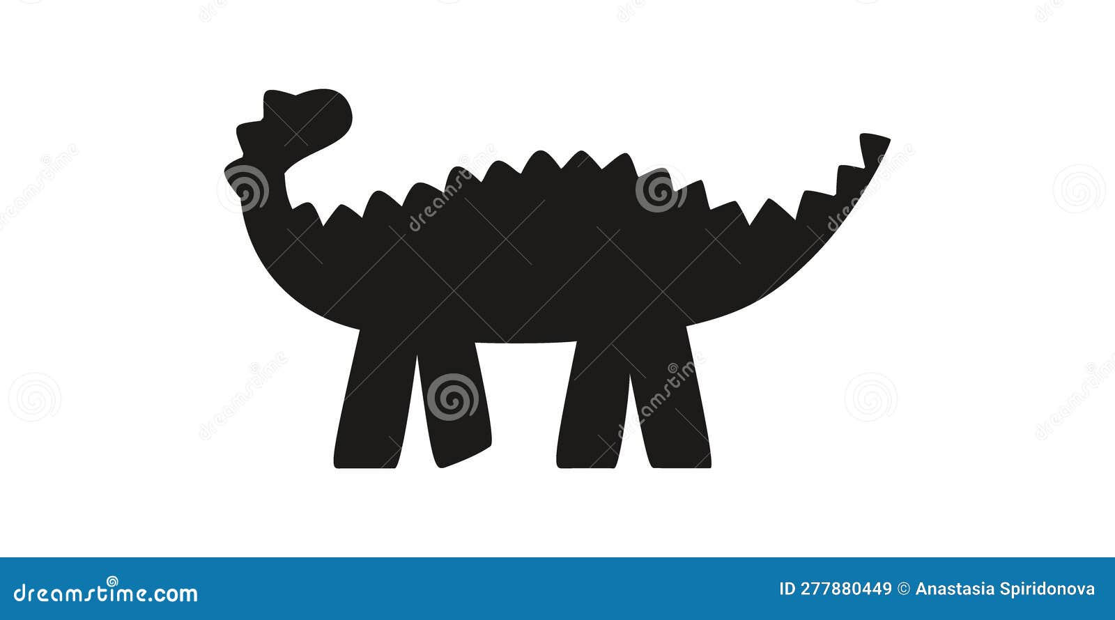 Flat Vector Silhouette Illustration of Scelidosaurus Dinosaur Stock Vector - Illustration of ...