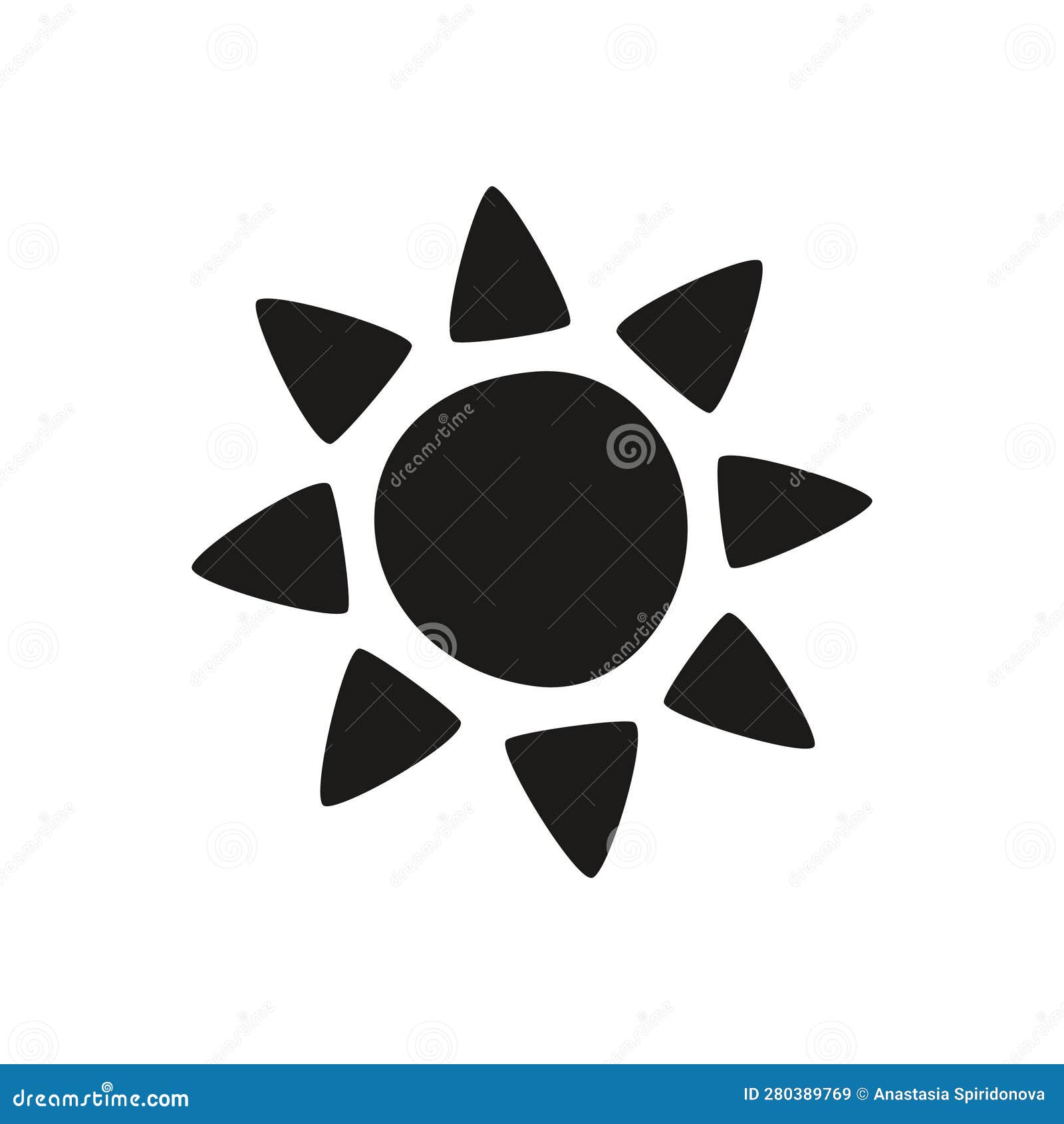 Flat Vector Silhouette Illustration of Sun Stock Vector - Illustration ...